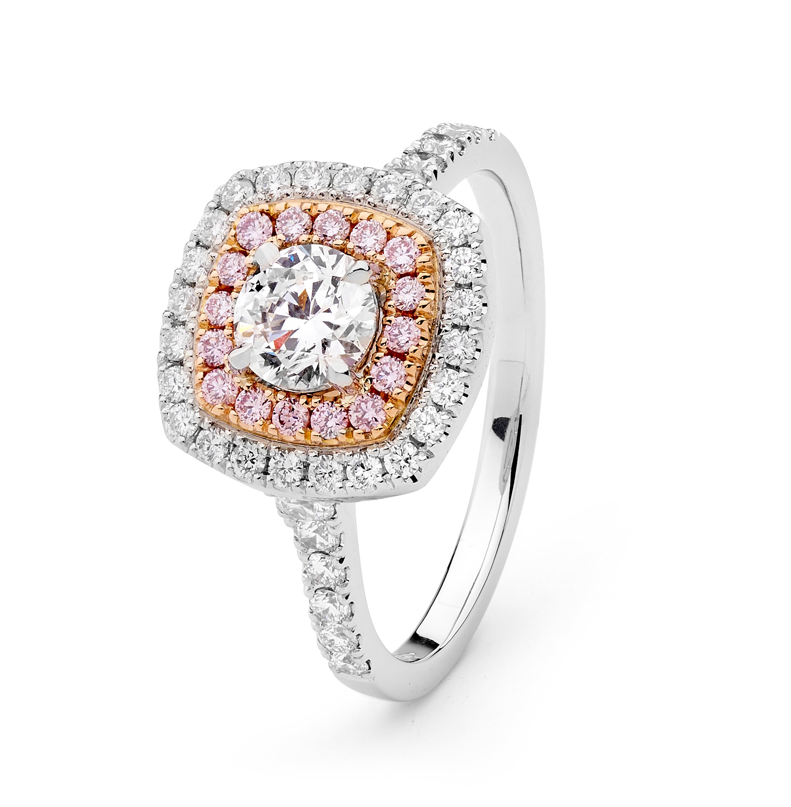 18ct WG & RG Diamond Ring